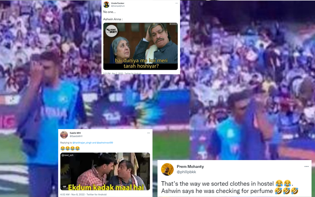 'Ekdum kadak maal hai'- Ravichandran Ashwin sniffing 2 jerseys to ...