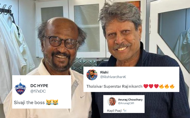 'When Desh ki pasand met with Kamla pasand' -Fans react as picture of Rajinikanth with Kapil Dev ...
