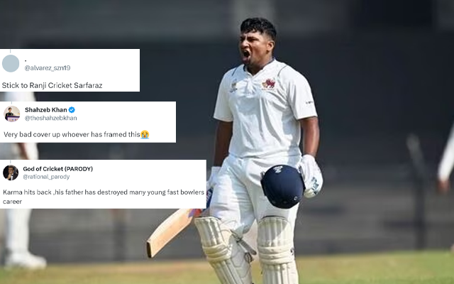 'Inka alag he drama chal raha hai' - Fans react to claims that Sarfaraz Khan's celebration wasn ...