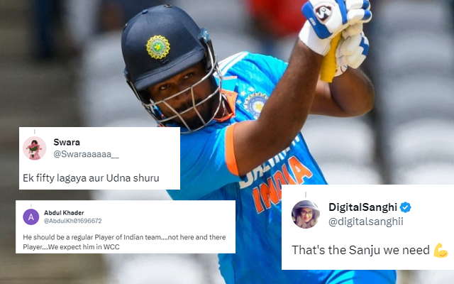 'Isko team mein permanent spot de do' -Fans react as Sanju Samson opens ...